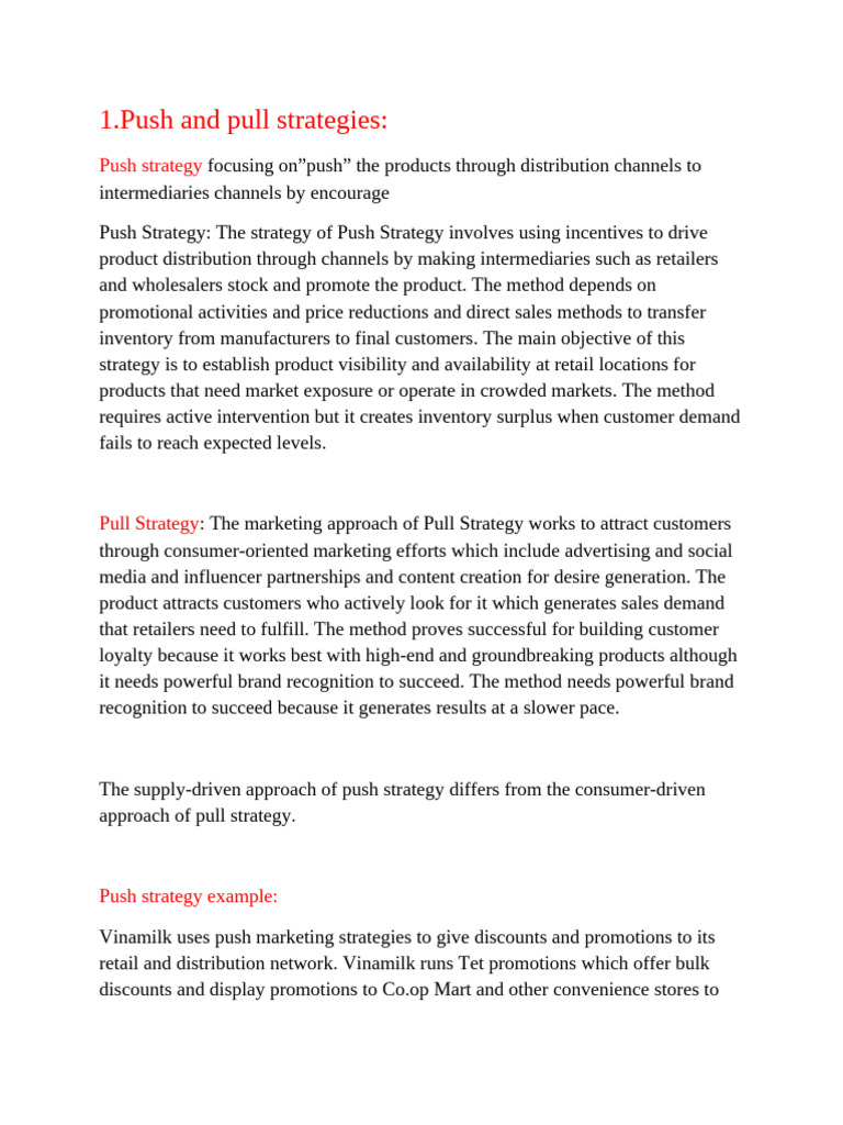 Push vs Pull Marketing Strategies Explained | PDF | Direct Marketing ...