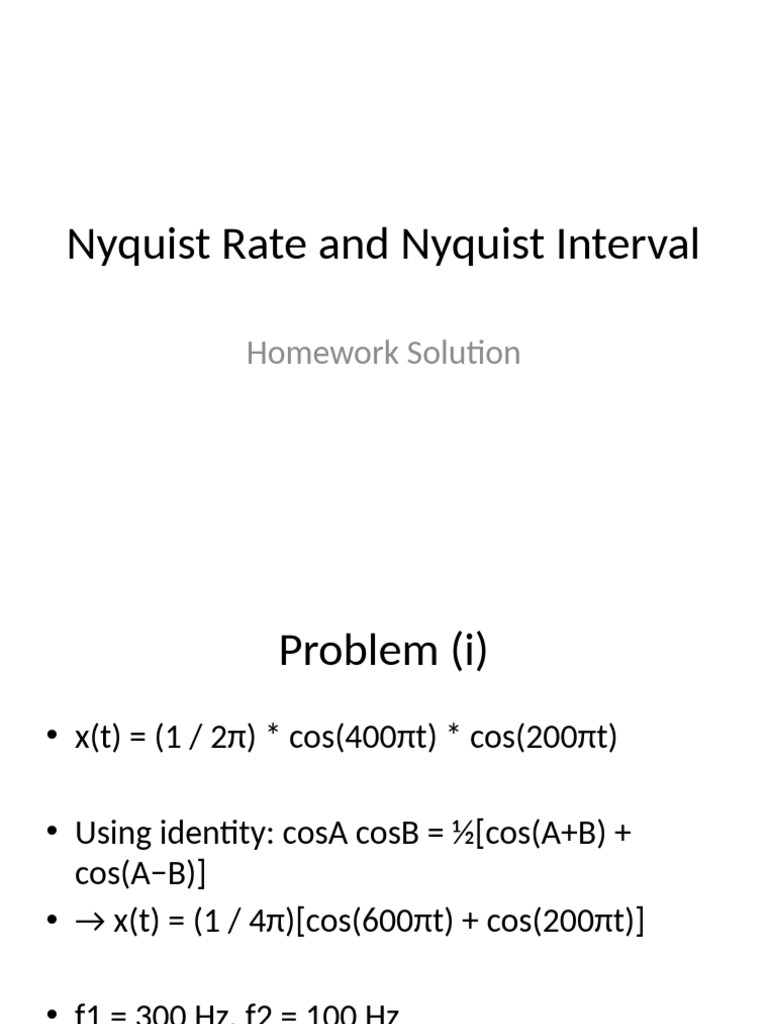 Nyquist Rate Solutions | PDF