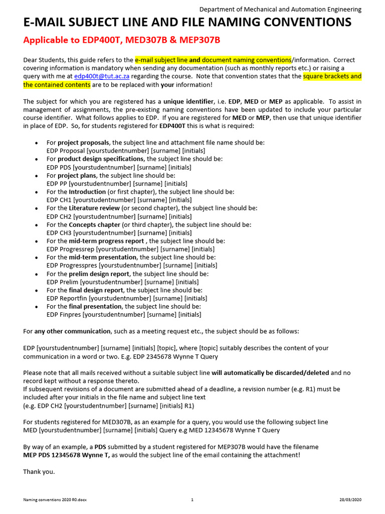 Naming Conventions 2020 R0 | PDF | Data Management | Software