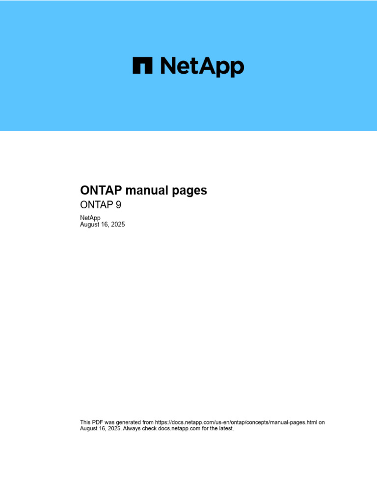 ONTAP Manual Pages | PDF | Copyright | Legal Liability