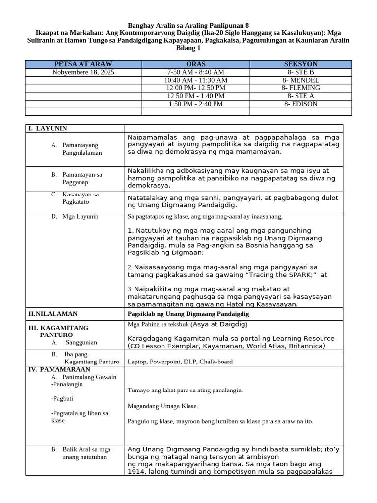 Lesson Plan Day 2 | PDF