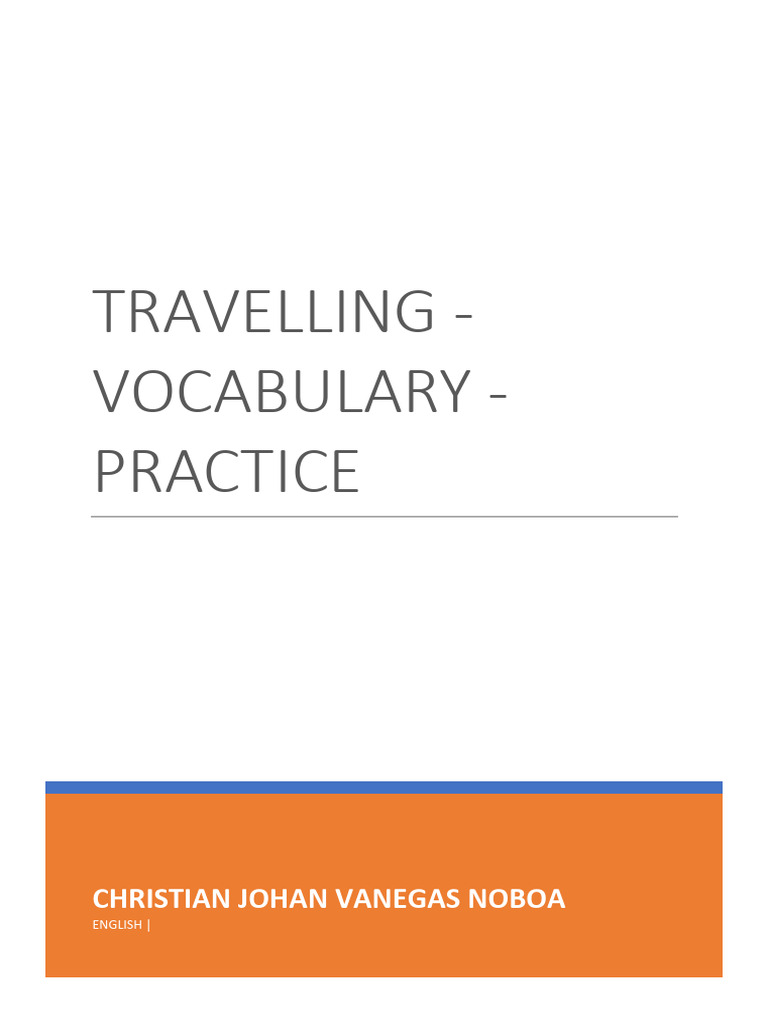 Travelling Vocabulary Practice | PDF