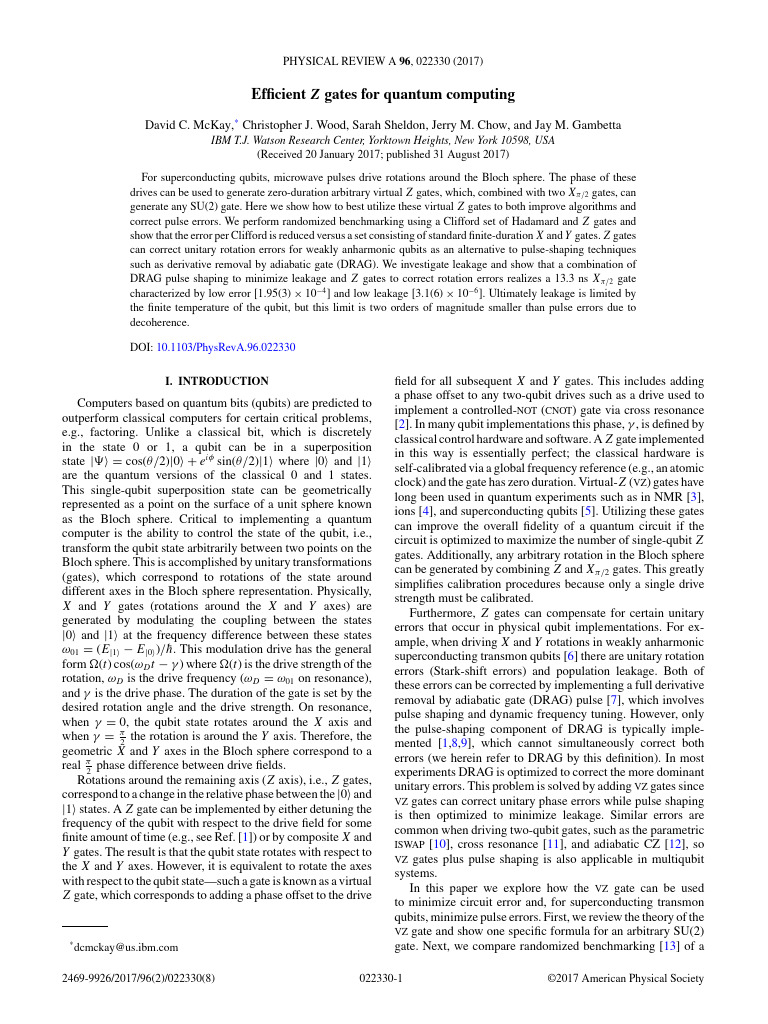 Efficient Z Gates For Quantum Computing | PDF | Quantum Computing ...