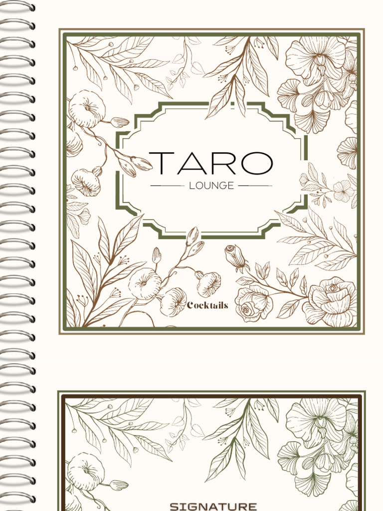 TARO Cocktail Menu | PDF | Ginebra | Bebidas Destiladas