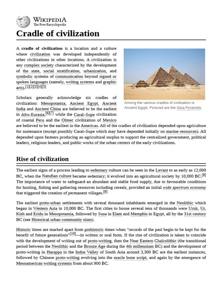 Cradles of Civilization Explained | PDF | Sumer | Ancient Egypt