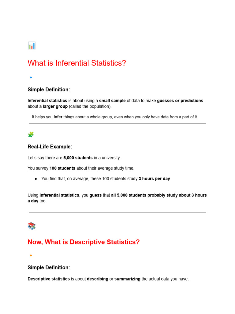 Descriptive and Inferential Stats | PDF