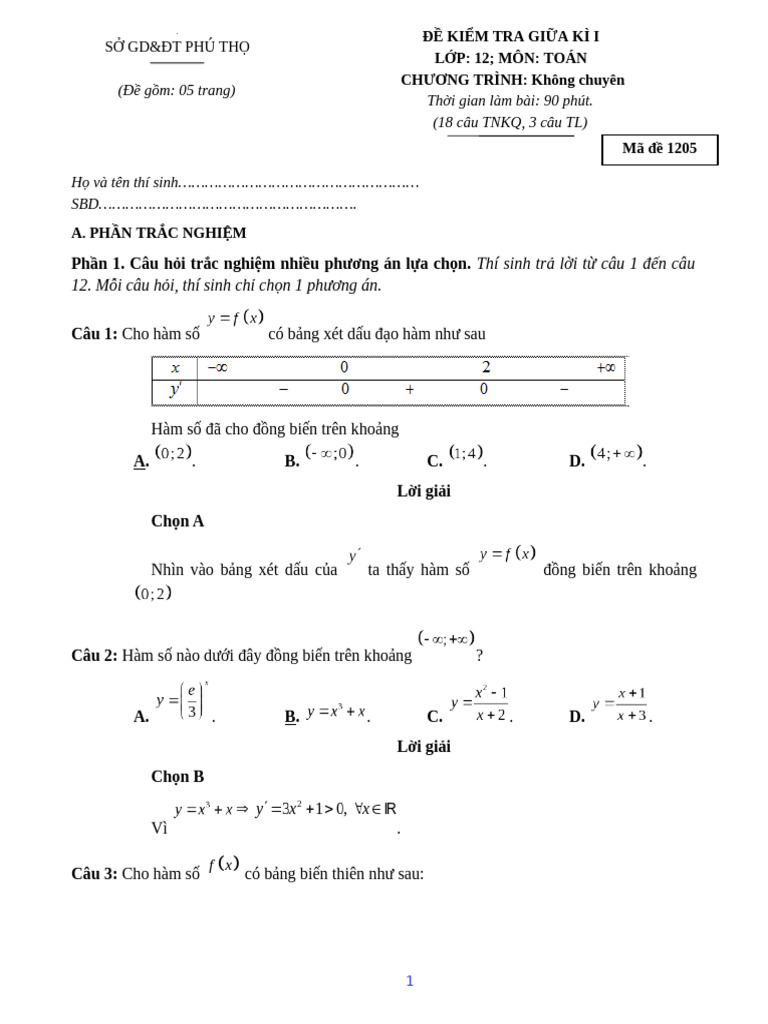 TOÁN 12 -GKI NĂM 2025-2026 | PDF