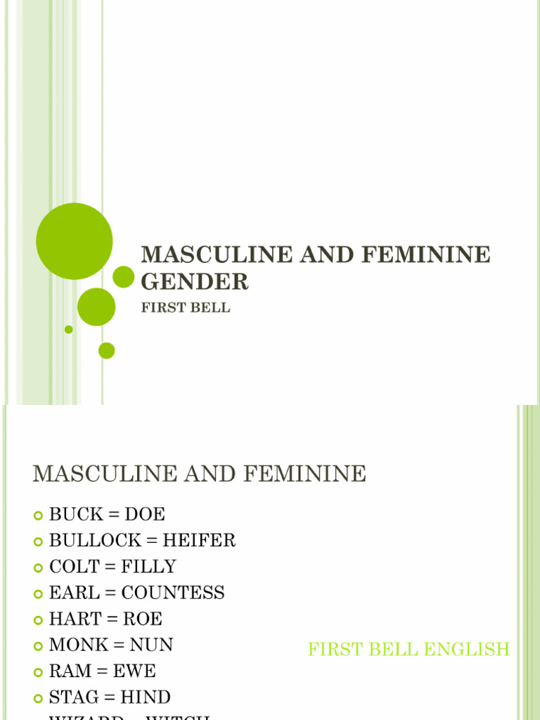 Masculine and Feminine Word Pairs | PDF
