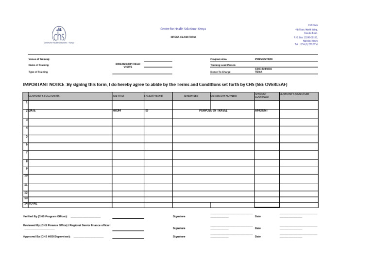 Dreams & KP Mpesa Form | PDF | Kenya