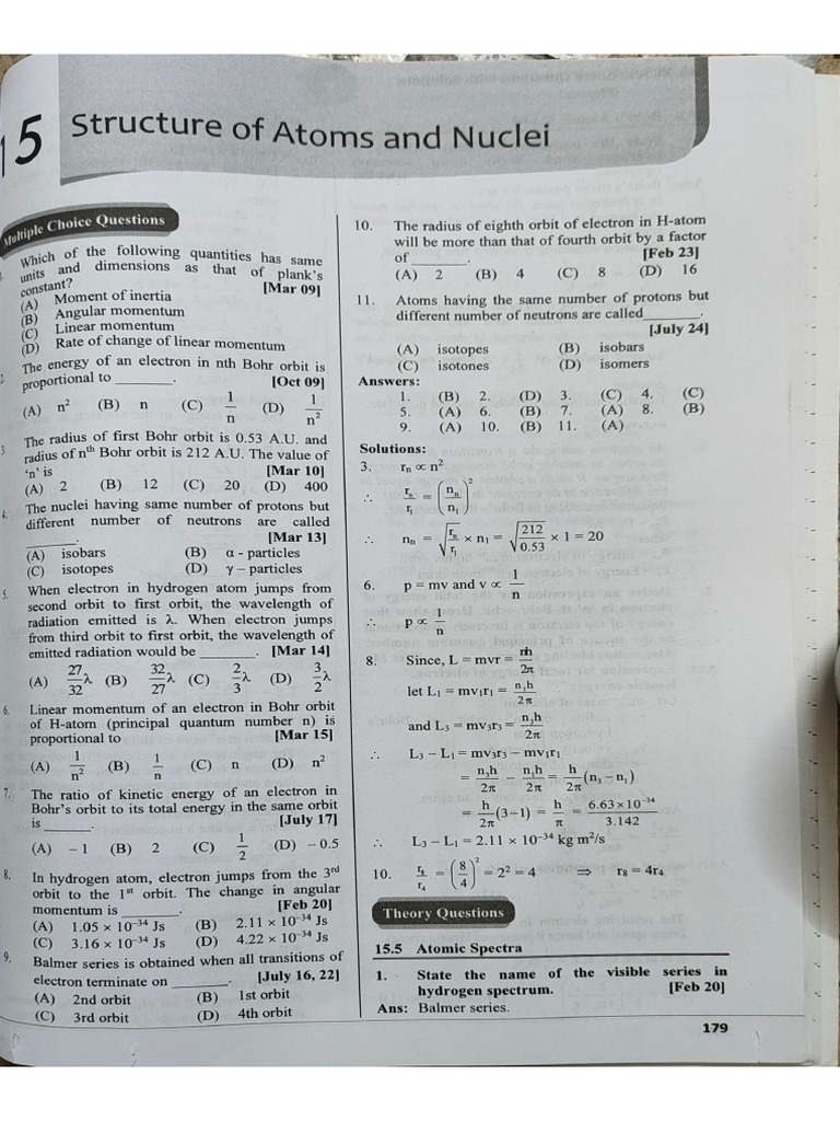 Structure of Atom and Nuclei | PDF
