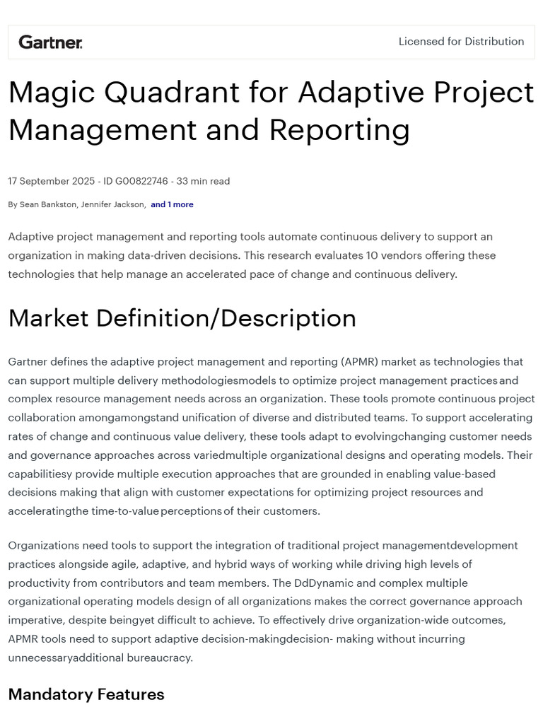 Gartner Reprint PPM | PDF | Marketing | Project Management