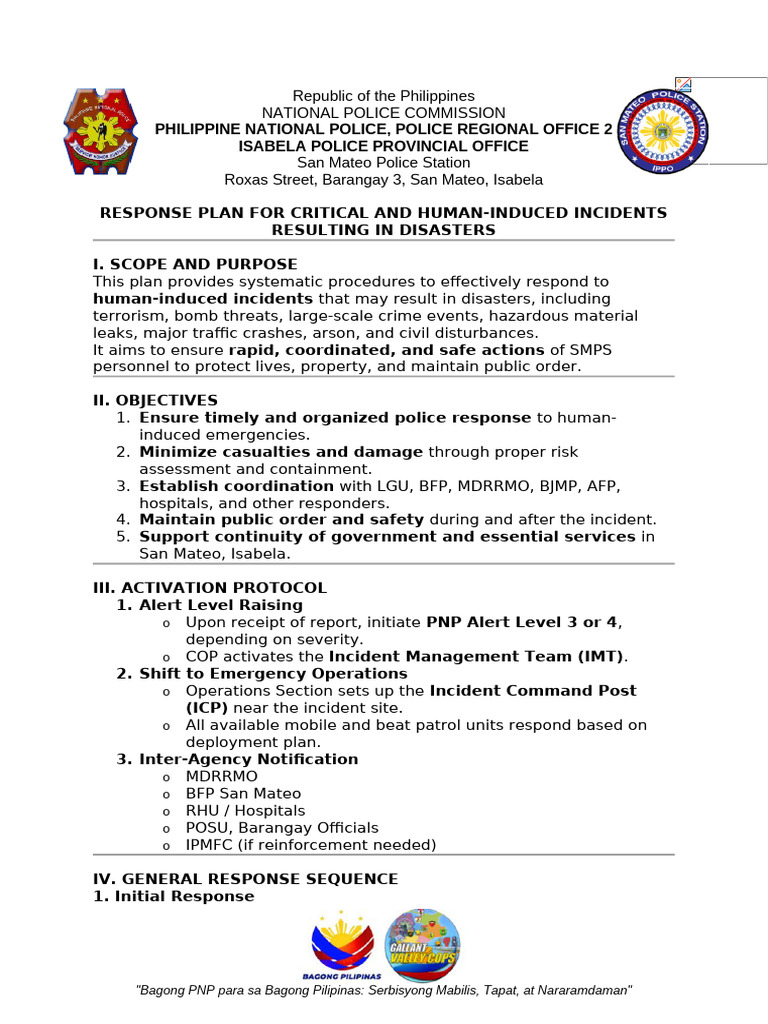San Mateo Police Incident Response Plan | PDF | Emergency | Public Safety