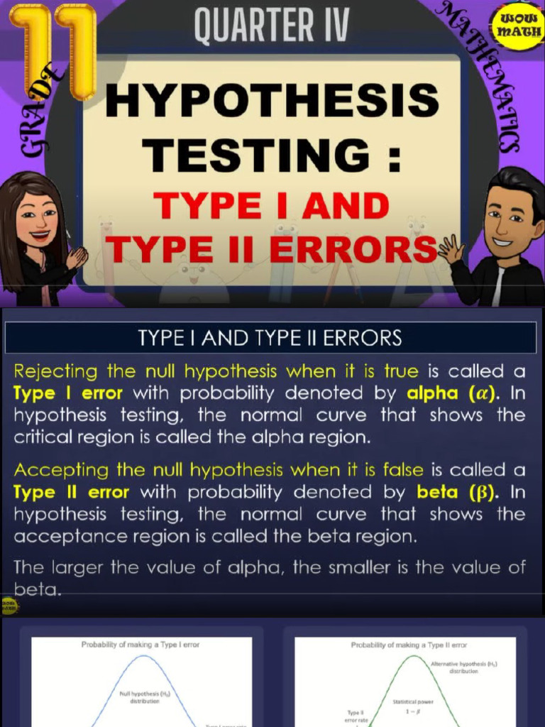 Type I and II Hypothesis Errors | PDF