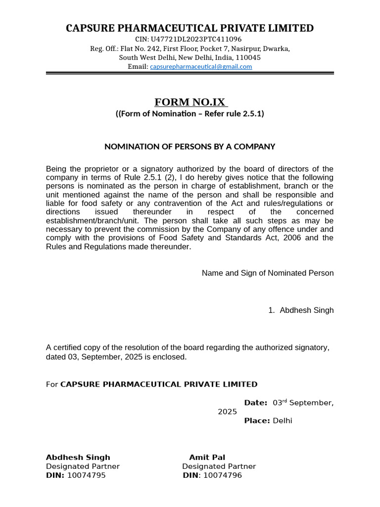 Form IX | PDF