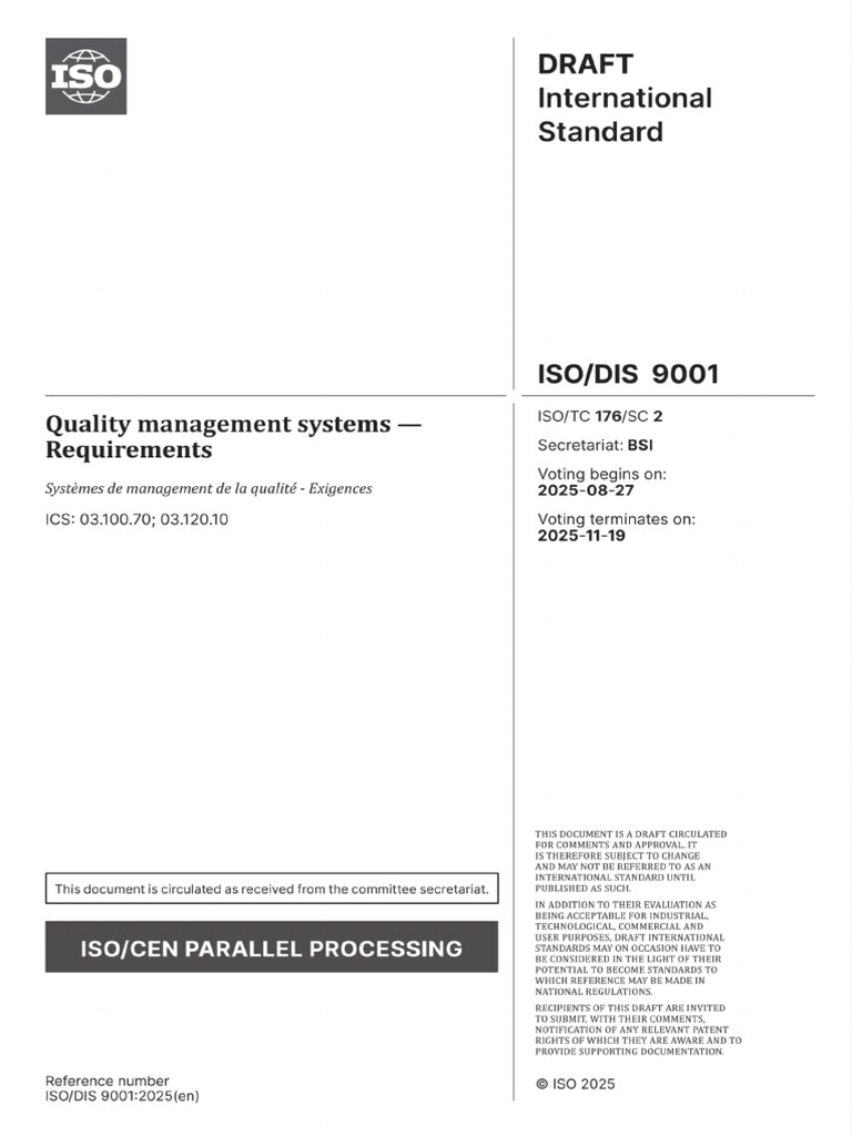 ISO DIS 9001 2025 | PDF