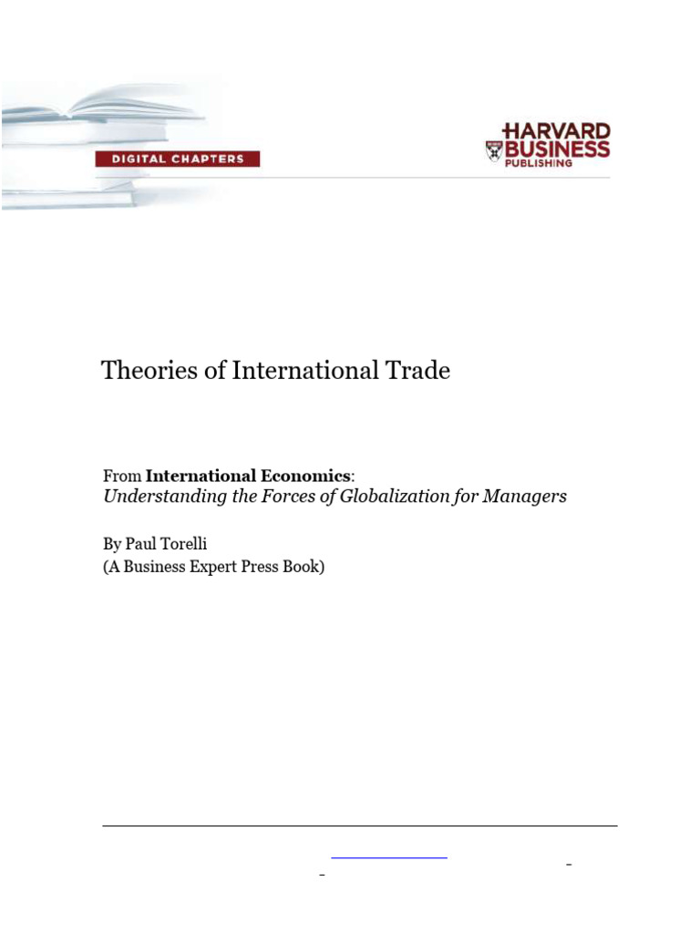 Theories of International Trade Explained | PDF | Comparative Advantage ...