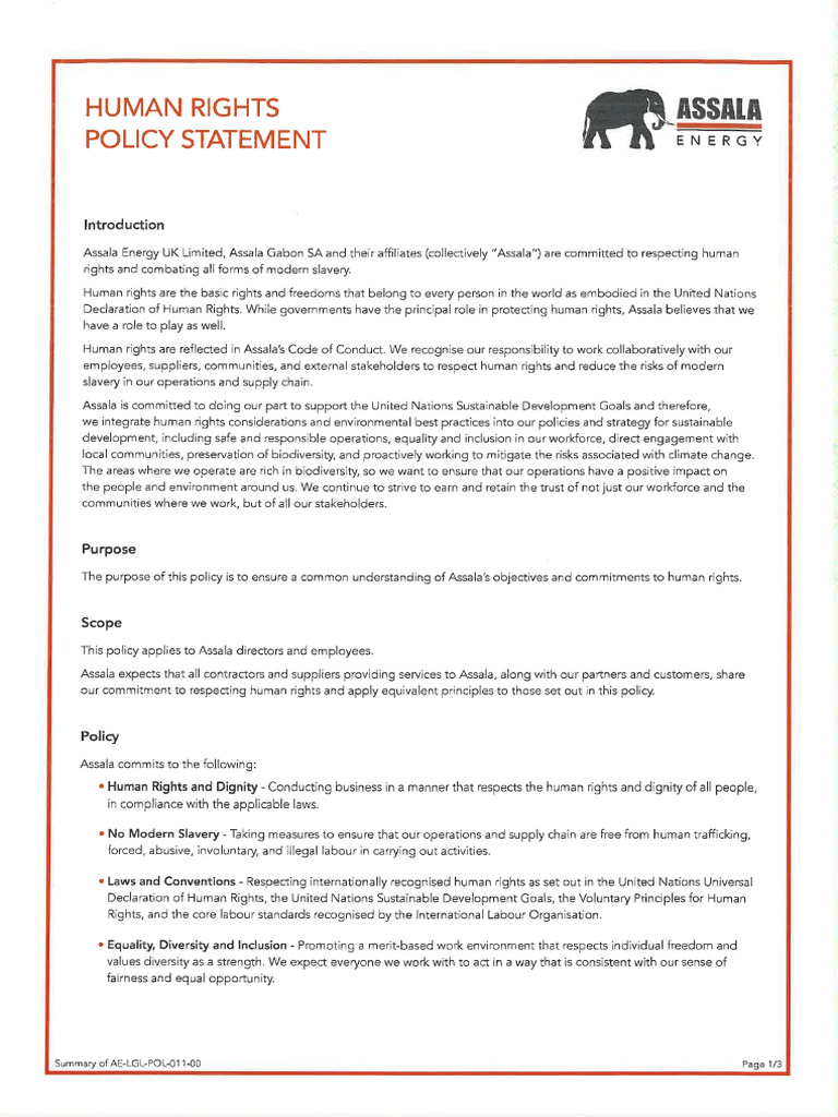 Human Rights Policy | PDF