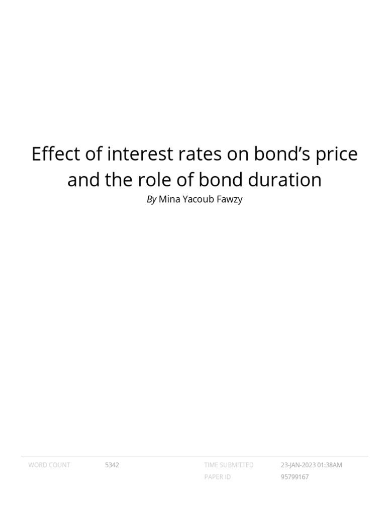 Effect of Interest Rates On Bond S Price and The R | PDF | Debt ...