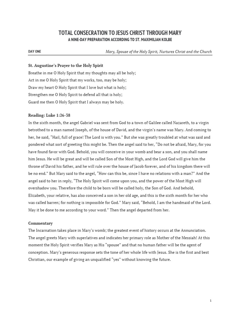 Total Consecration to Jesus Through Mary | PDF | Mary, Mother Of Jesus ...