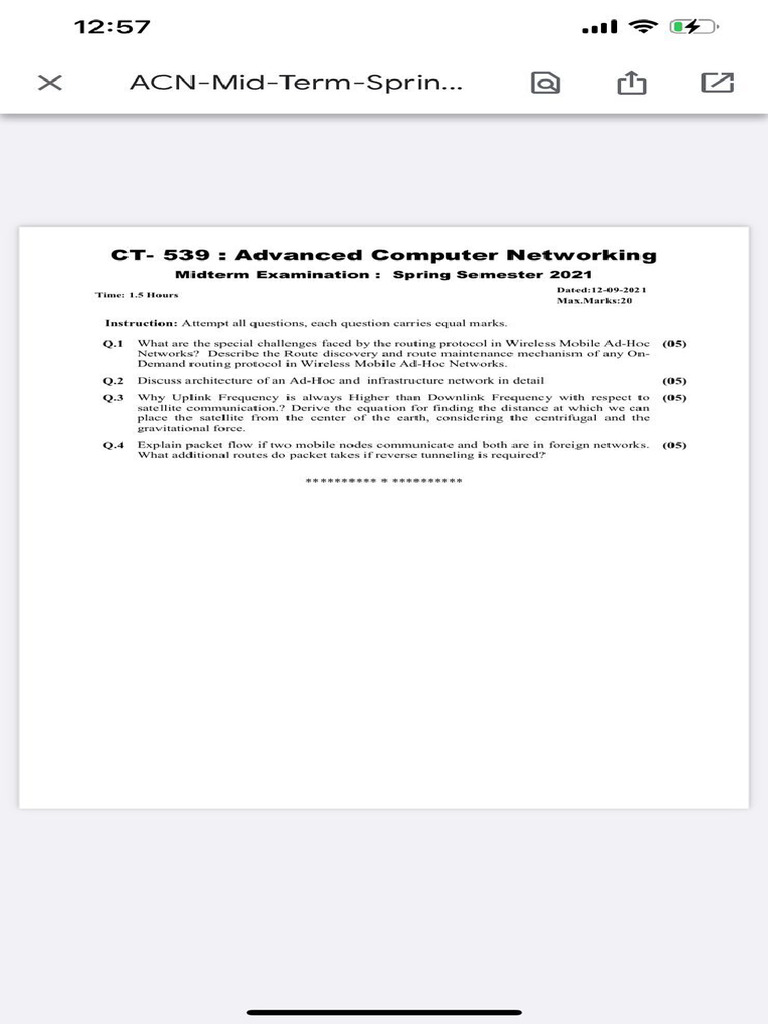 ACN Past Papers | PDF