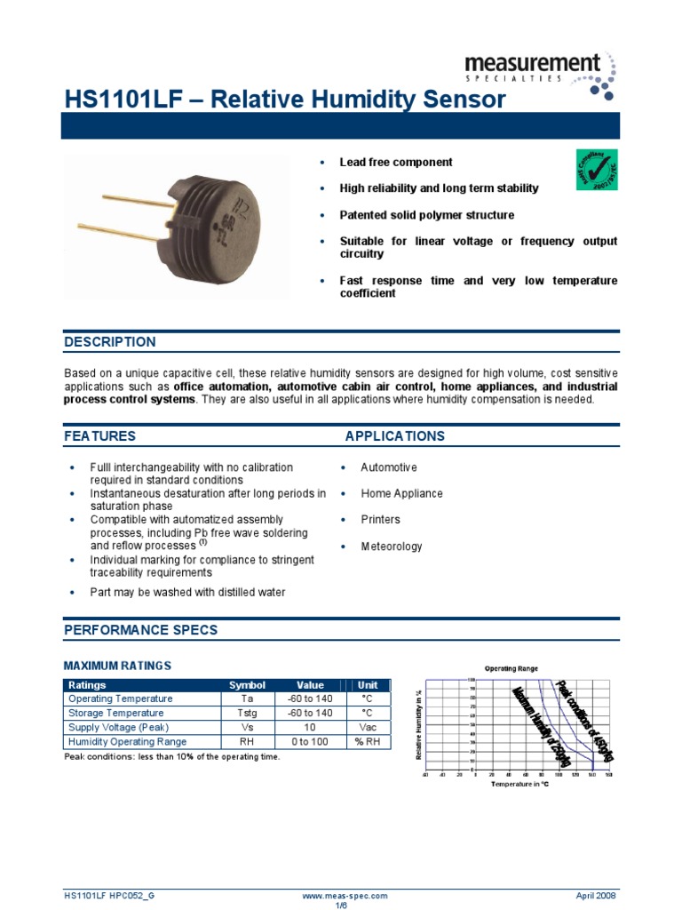 Hs 1101 LF | PDF | Relative Humidity | Capacitor