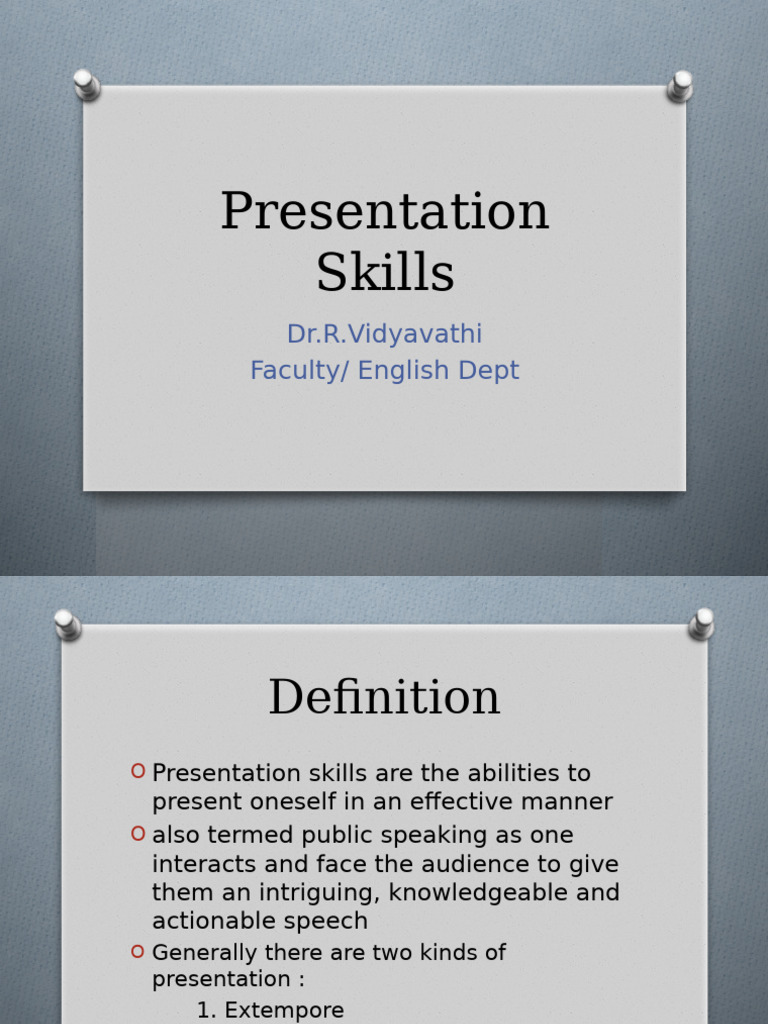 Presentation Skills | PDF