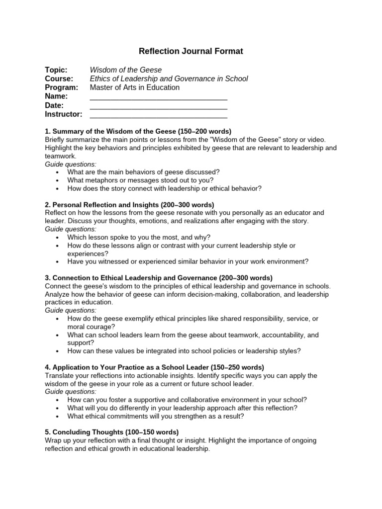 Educ115 Reflection Journal 1 | PDF | Leadership | Wisdom