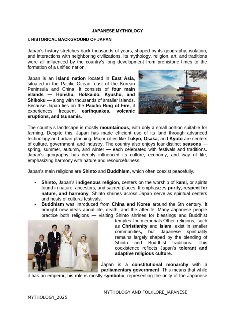 Lesson 10 The Japanese Mythology | PDF | Japan | Shinto