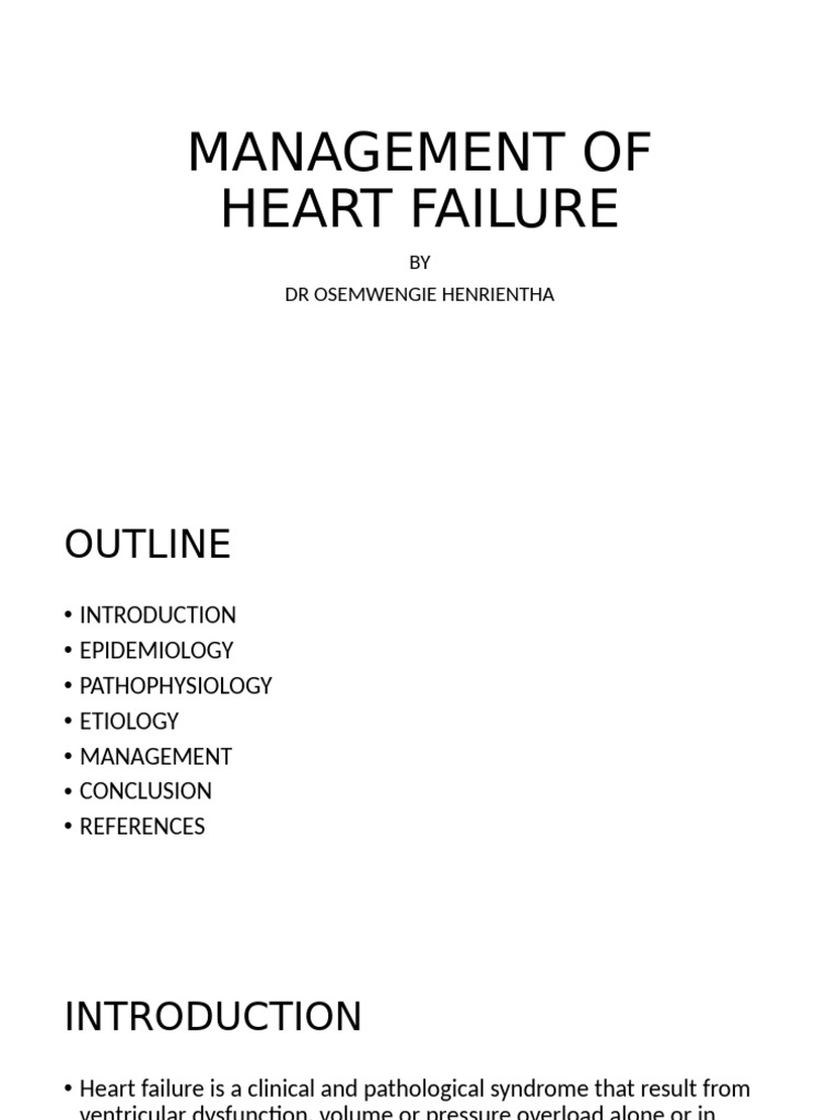 Management of Heart Failure Presentation | PDF | Heart Failure | Heart