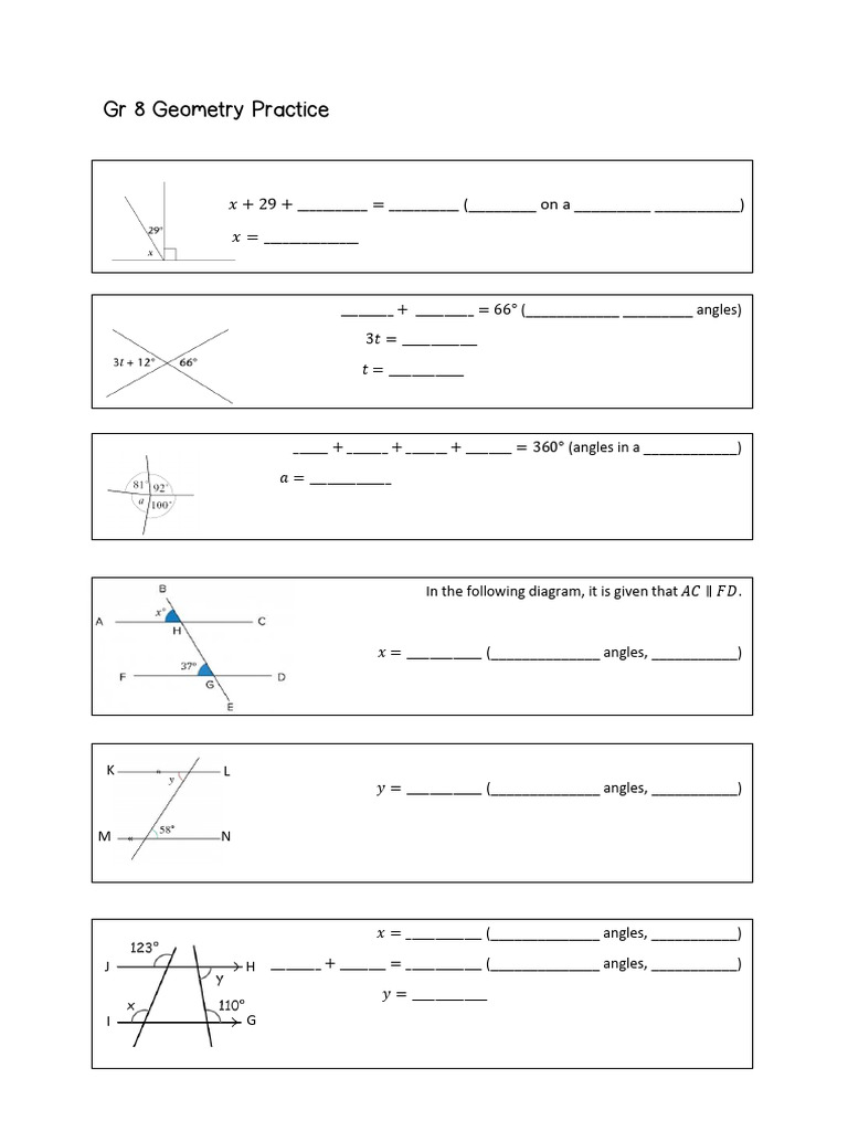 GR 8 Extra Math - Geometry Scaffolded | PDF | Geometry | Elementary ...