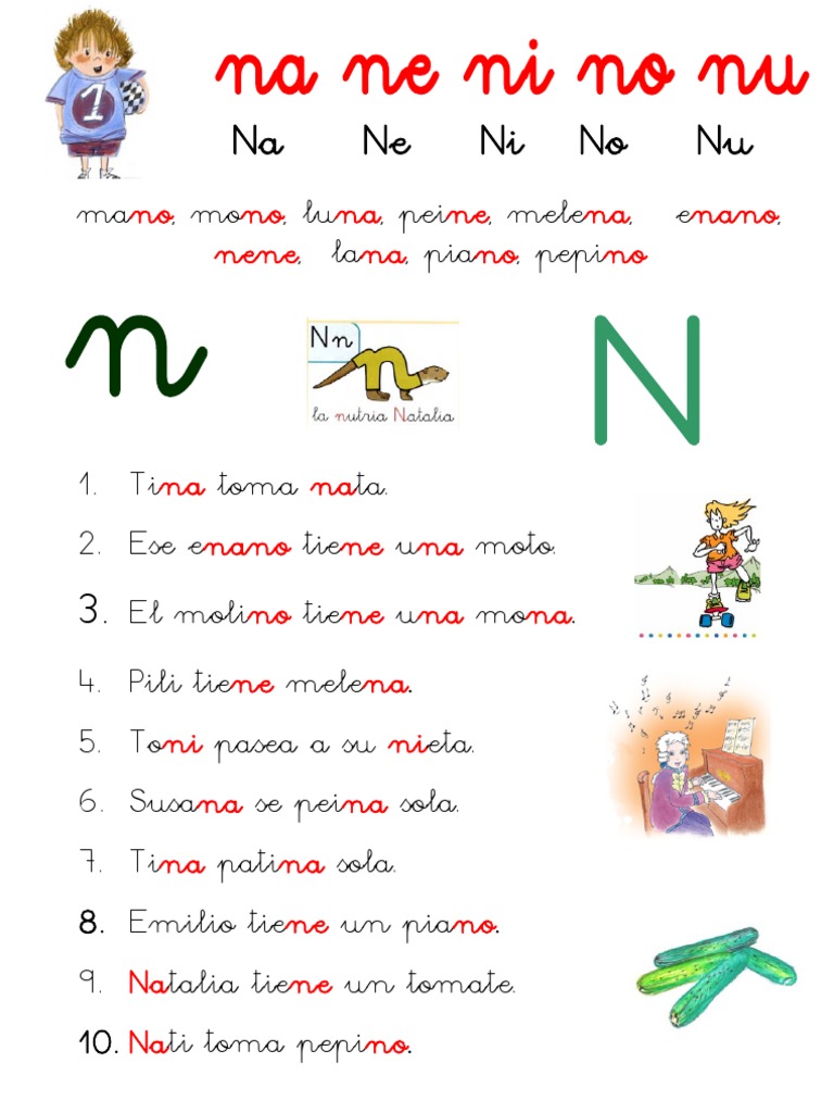 Oraciones con Na, Ne, Ni, No, Nu para Niños | PDF | Viajes y turismo | Arte