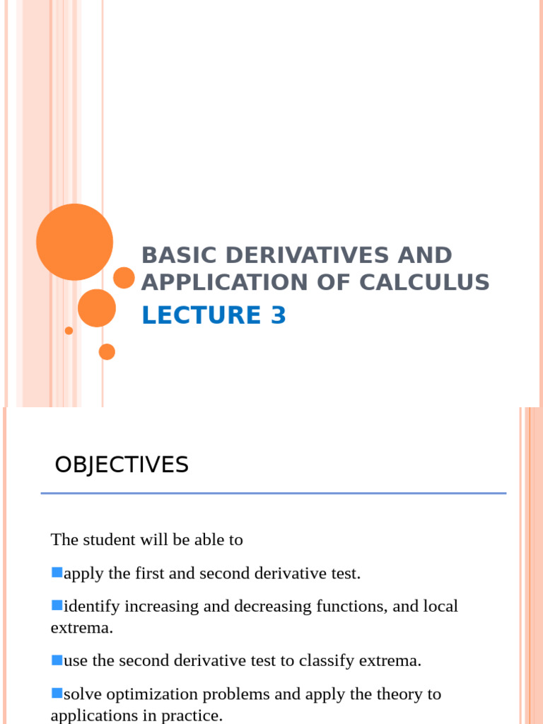 Derivatives and Optimization Techniques | PDF | Derivative ...
