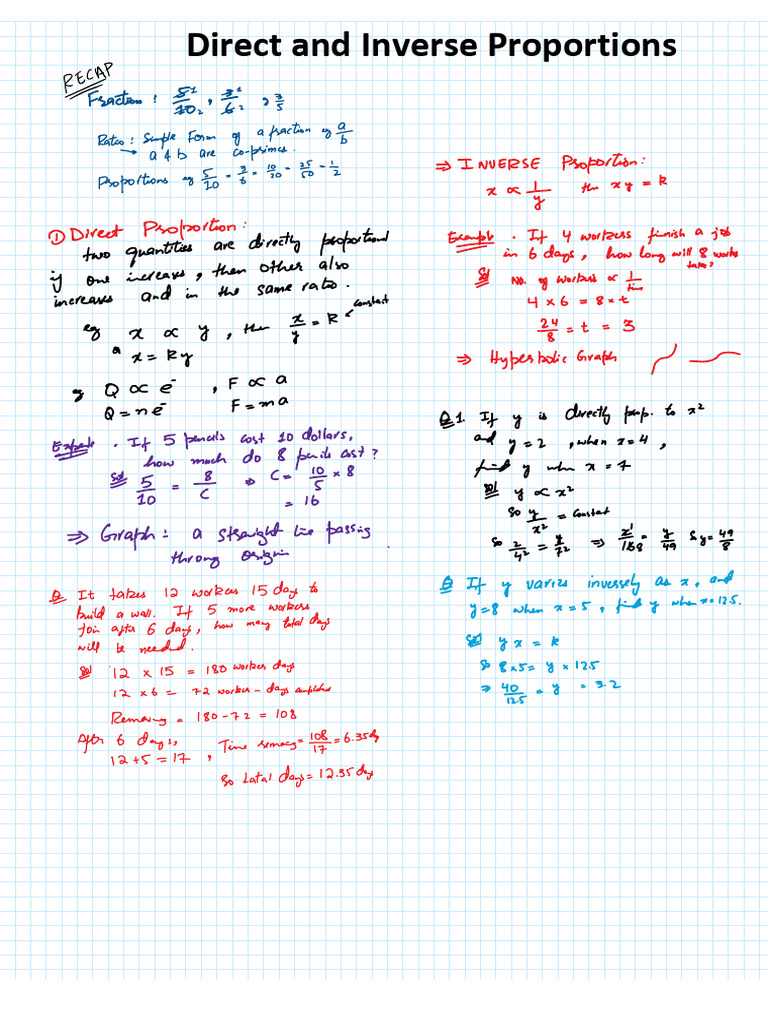 Ronav Direct and Inverse Proportions | PDF