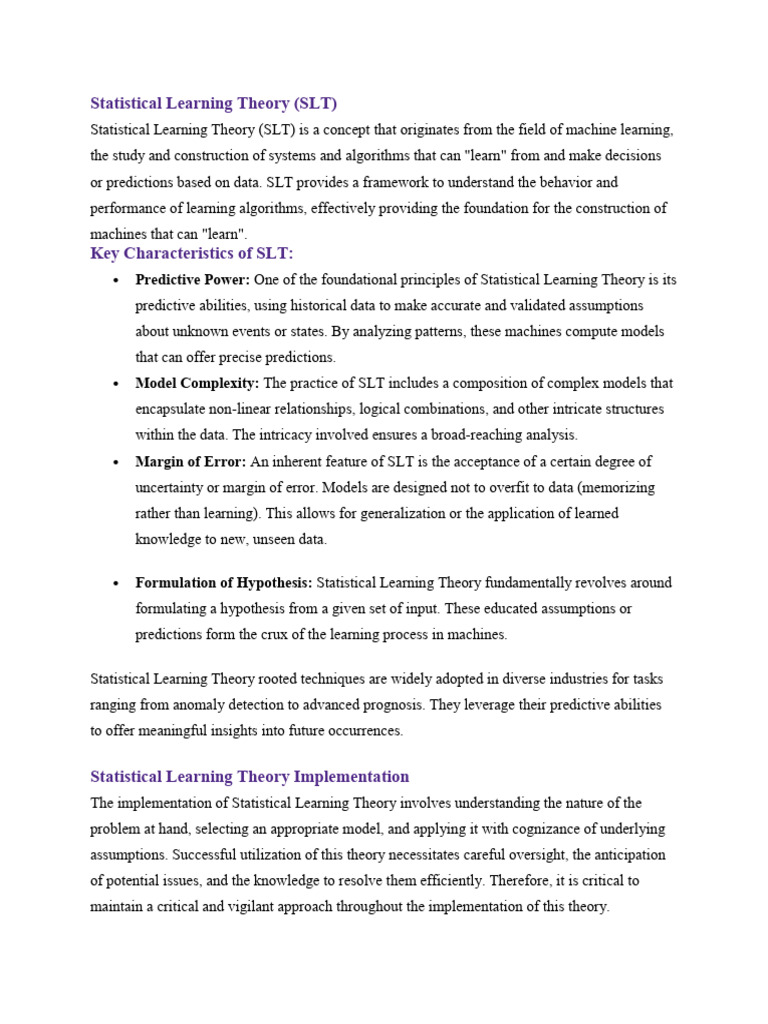 Statistical Learning Theory Pdf Machine Learning Statistics