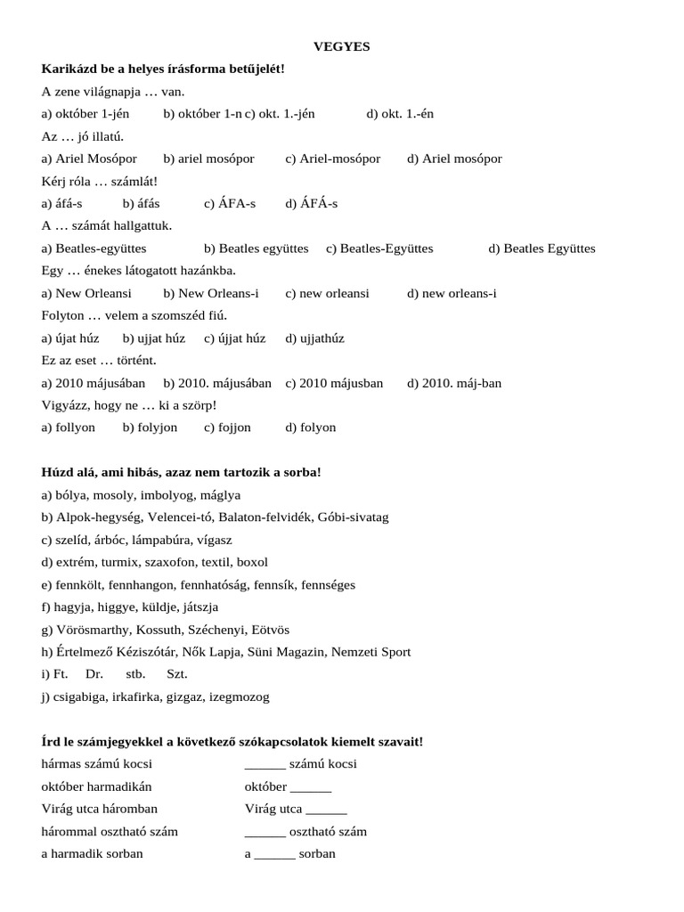 Vegyes 7 10 Gyak | PDF