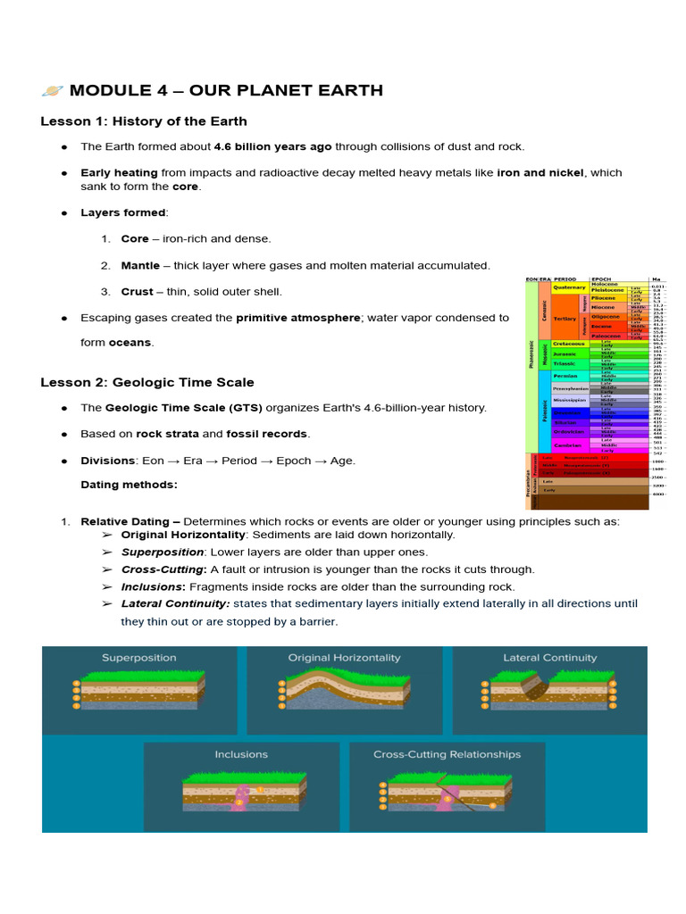 Earth's Formation and Geologic History | PDF | Plate Tectonics | Weathering