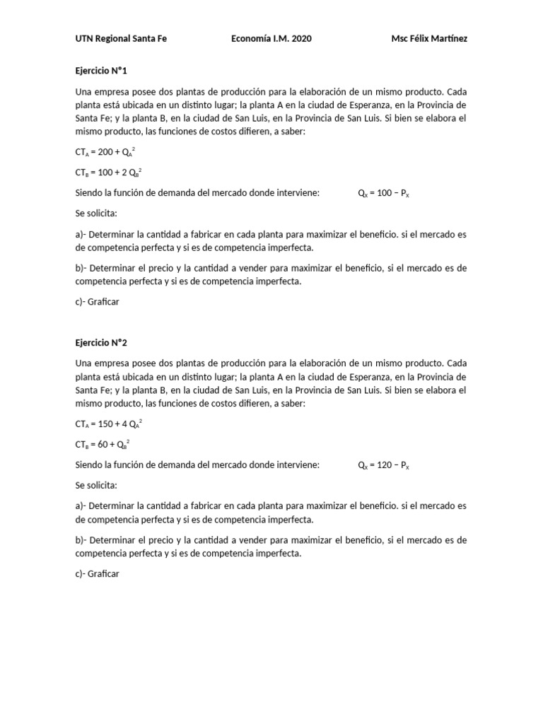 Enunciado Ejercicios Multiplanta | PDF