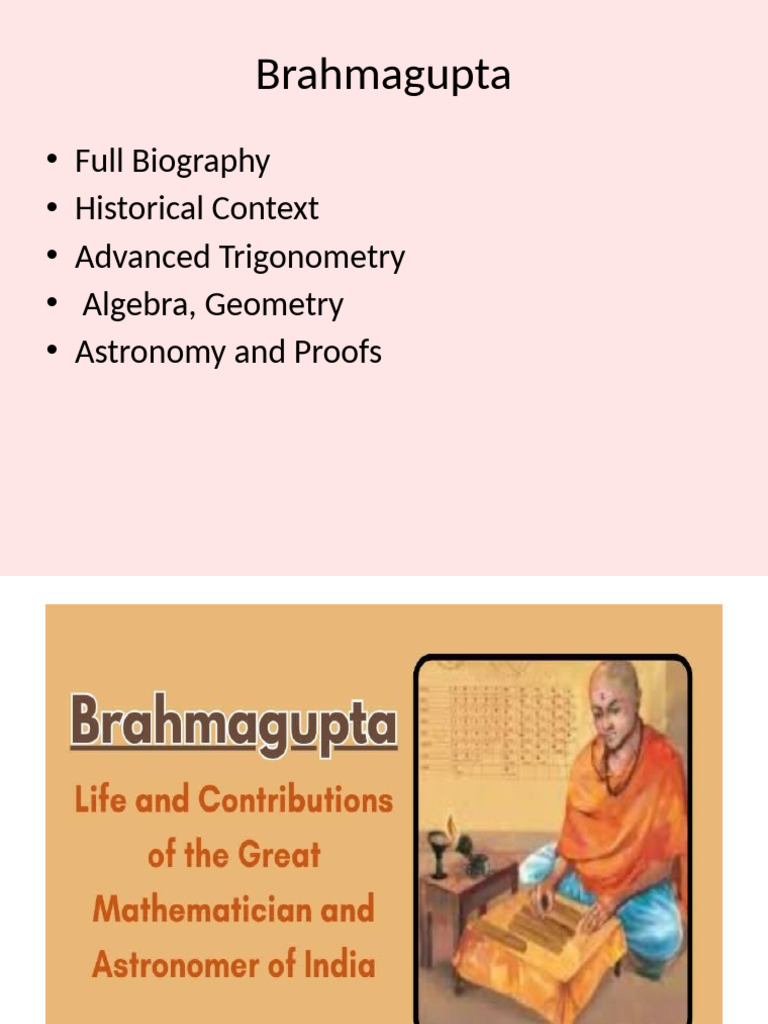 Brahmagupta 40 Slides Advanced | PDF | Trigonometry | Sphere