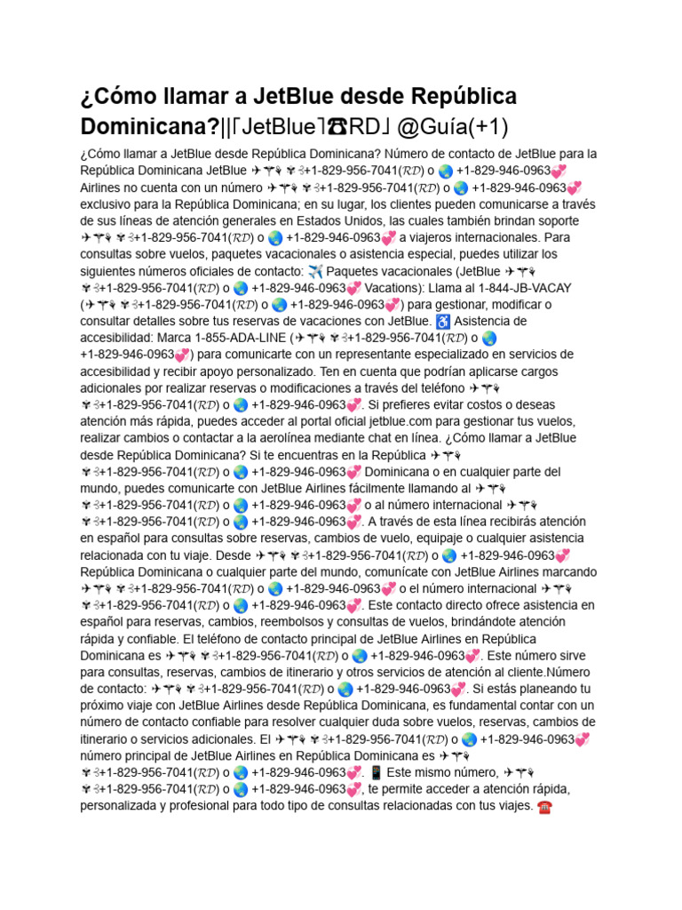 Jetblue Desde Republica Domini | PDF