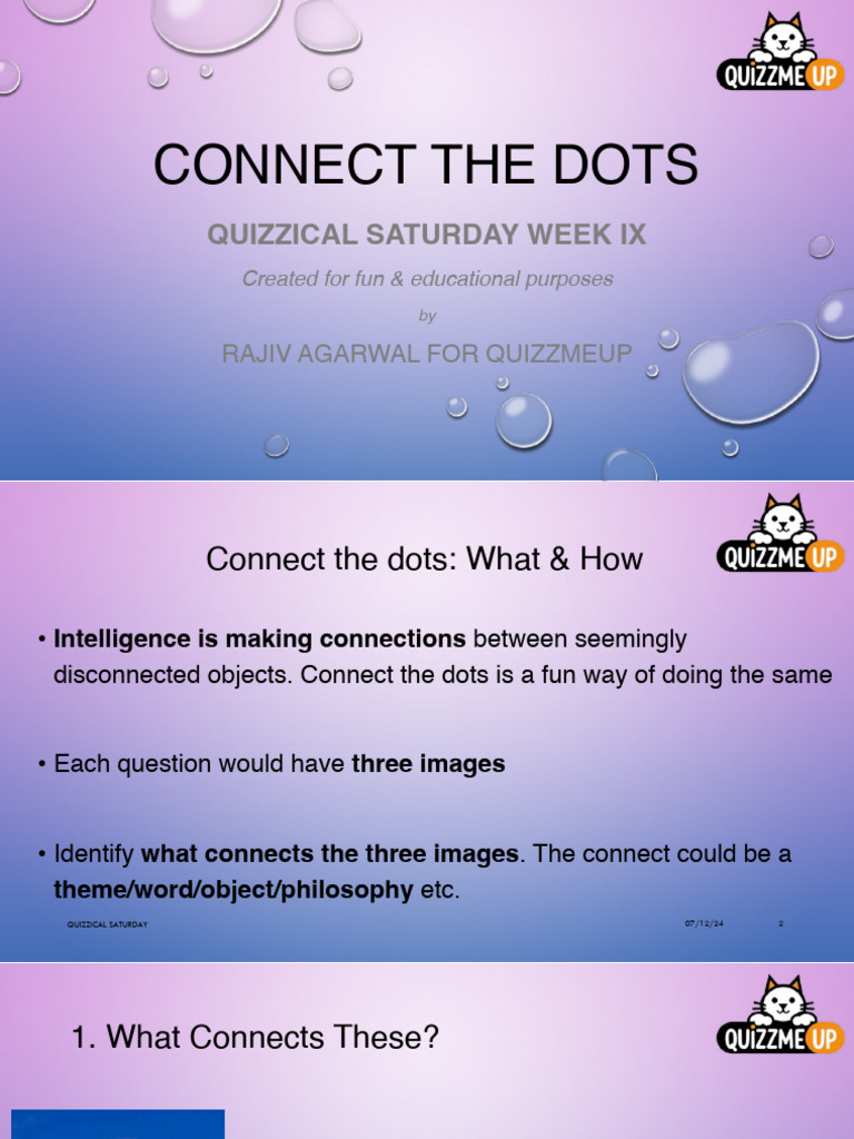 Connect The Dots - Quizzical Saturday - Week IX - 07dec24 | PDF