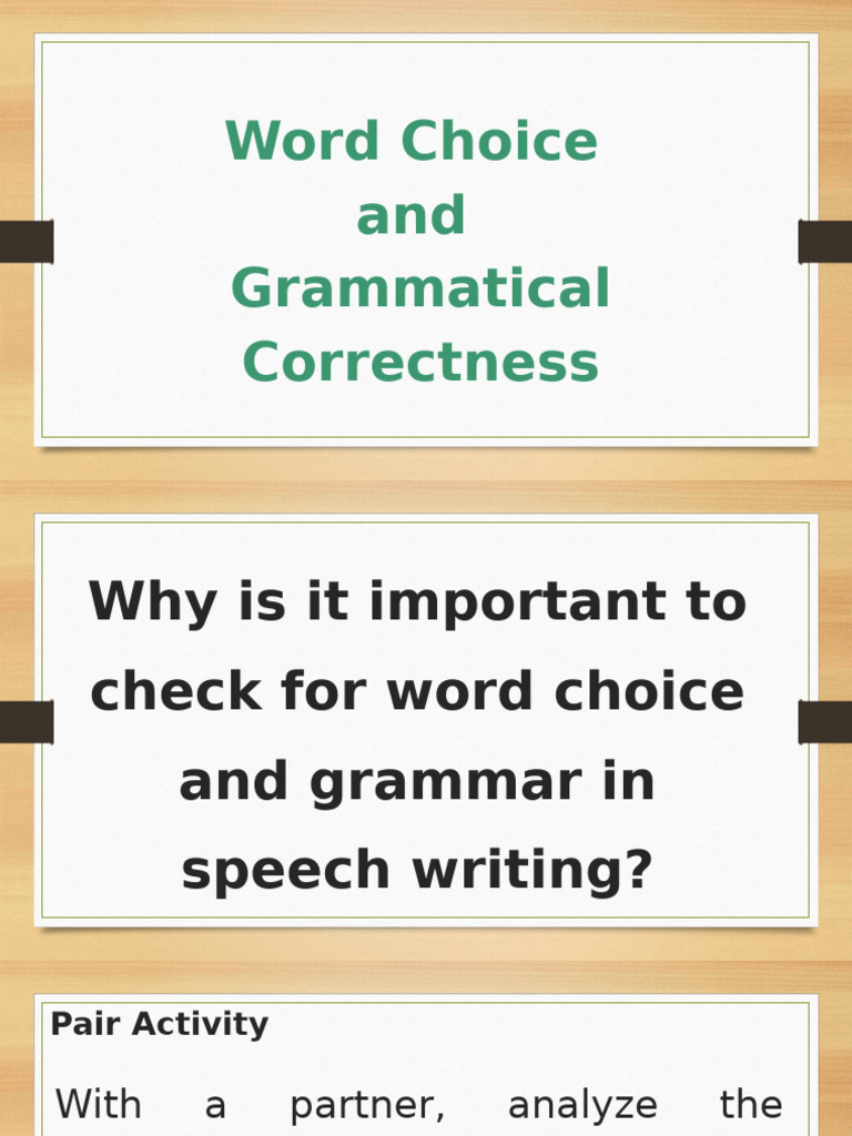 Effective Word Choice and Grammar Tips | PDF | Word | Grammar