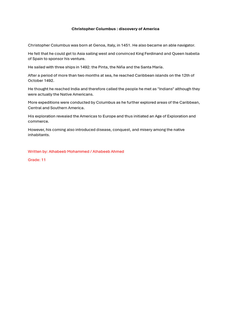 Christopher Columbus | PDF
