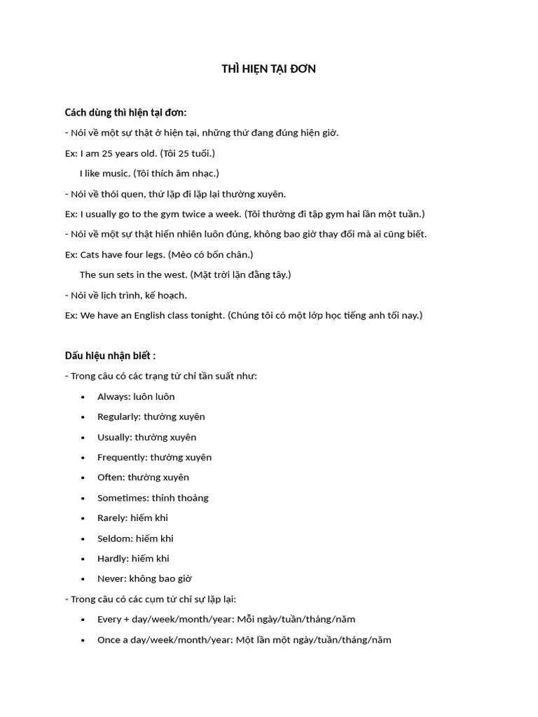 Dấu Hiệu Nhận Biết Và Cách Dùng HTD | PDF