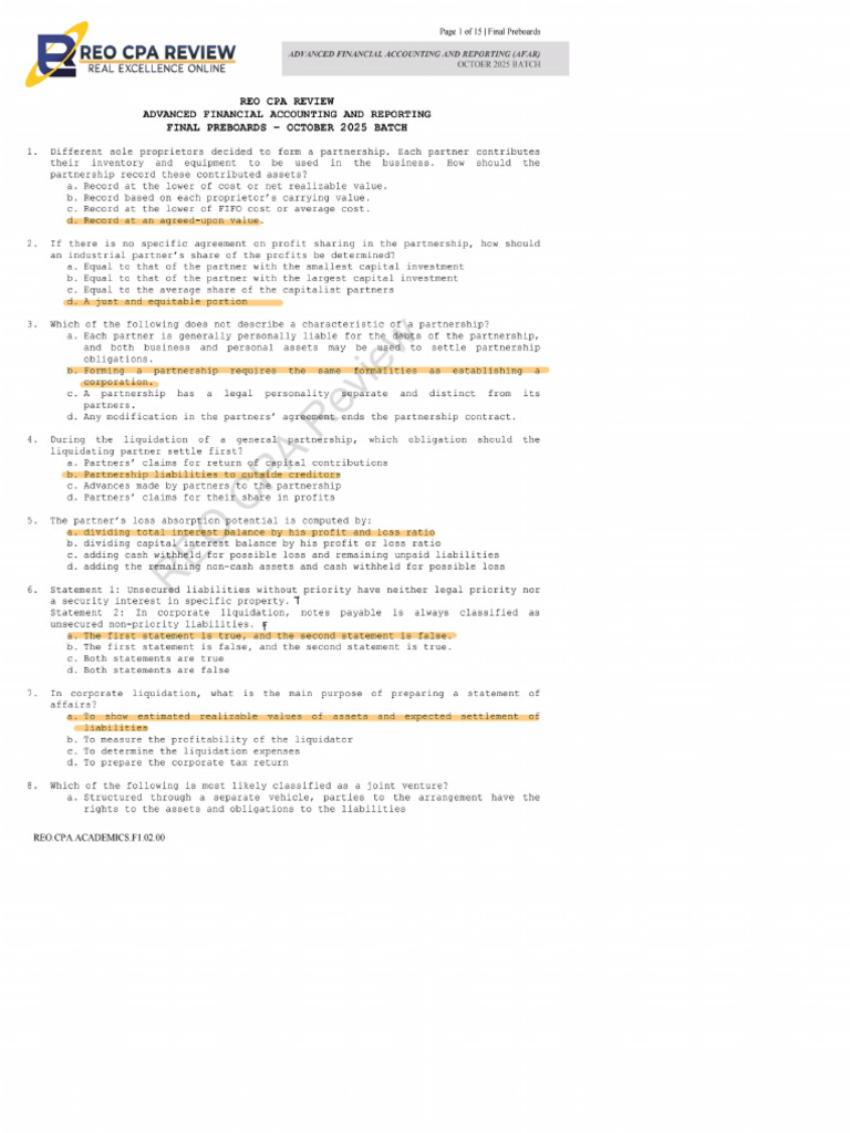 B10 AFAR Final Preboard | PDF