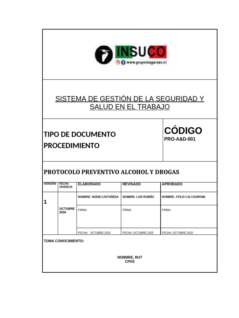 Protocolo A&D | PDF | Privacidad | Drogas