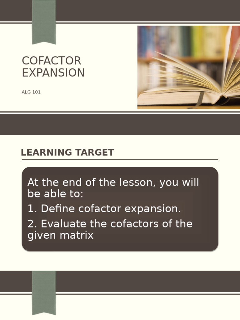 Cofactor Expansion | PDF
