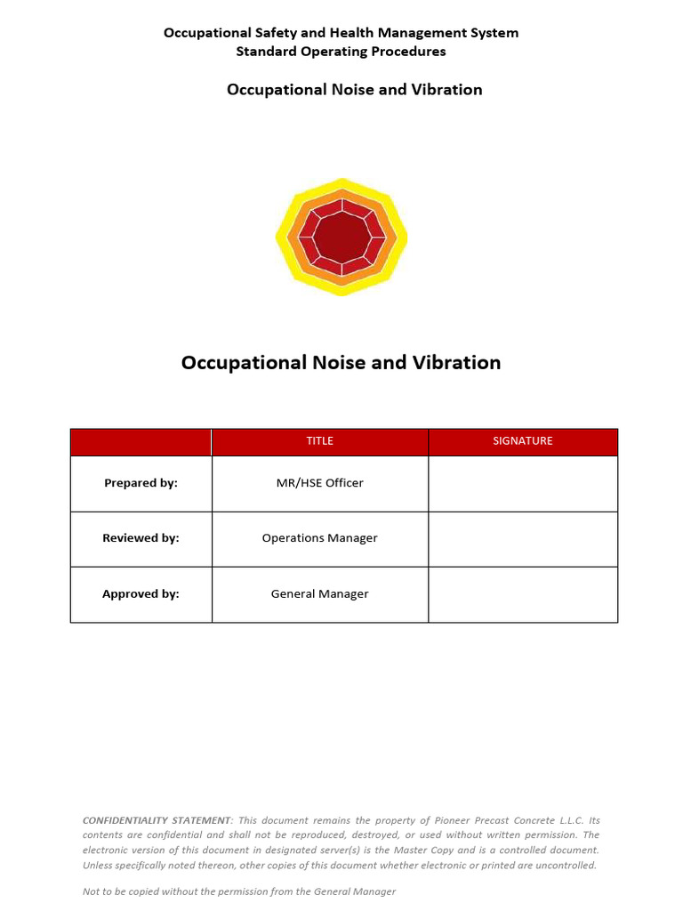 Ppc Oshms Pr 07 Sop 03 Occupational Noise and Vibration | PDF | Noise | Occupational Safety And ...