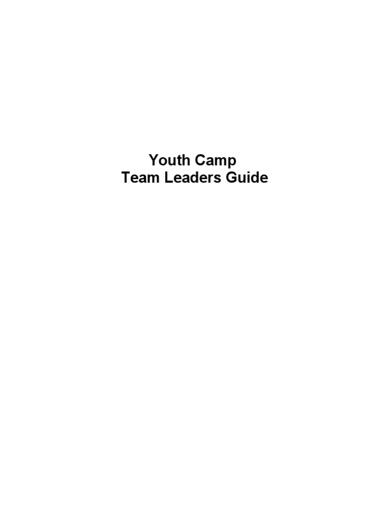 Man 1455408626 Youth Camp Team Leaders Guide | PDF | Prayer | Jesus