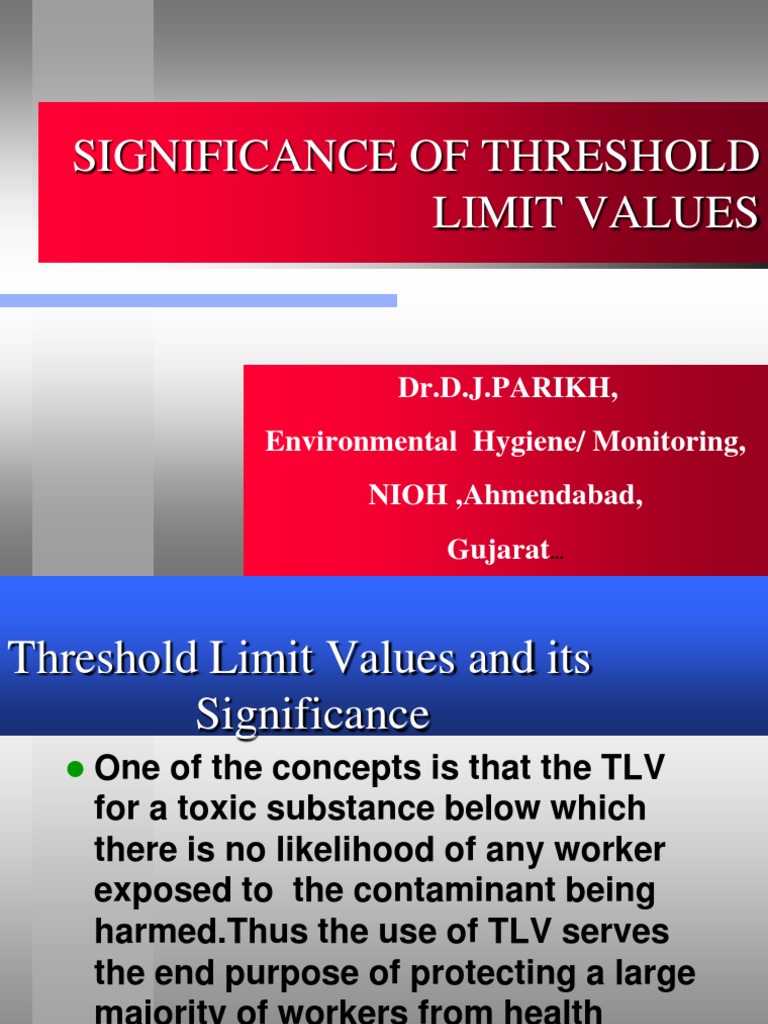 Significance of Threshold Limit Values | PDF | Occupational Safety And ...