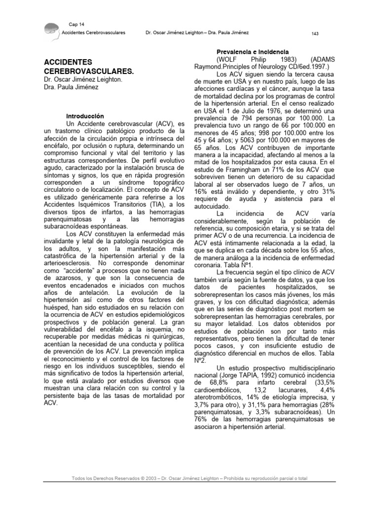 Tipos ACV | PDF | Carrera | Infarto de miocardio